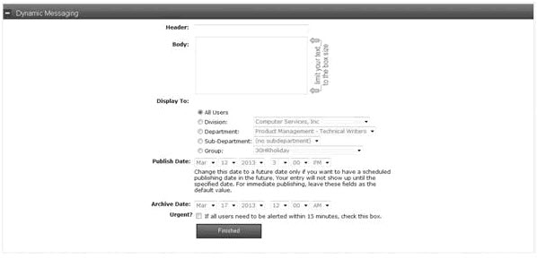 Post Dynamic Messages