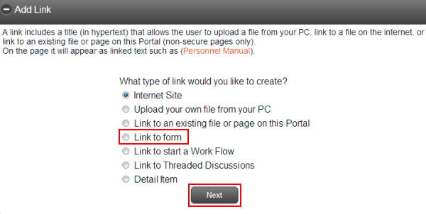 Link Form to CSI Secure Connect Page
