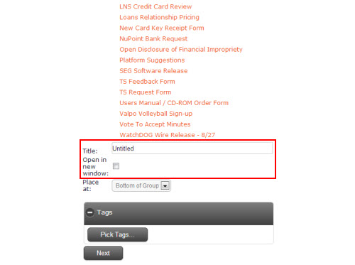 Link Form to CSI Secure Connect Page